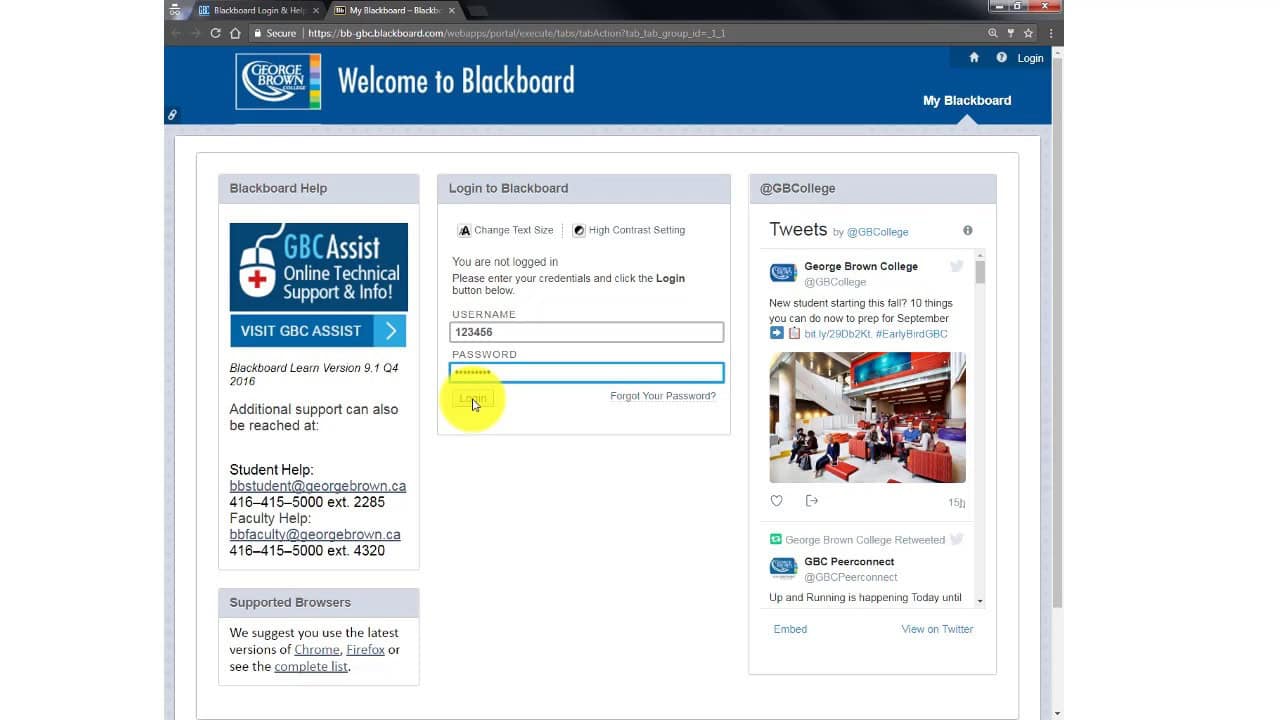 A Guide to Blackboard GBC Login on George Brown College Portal | Gearfuse